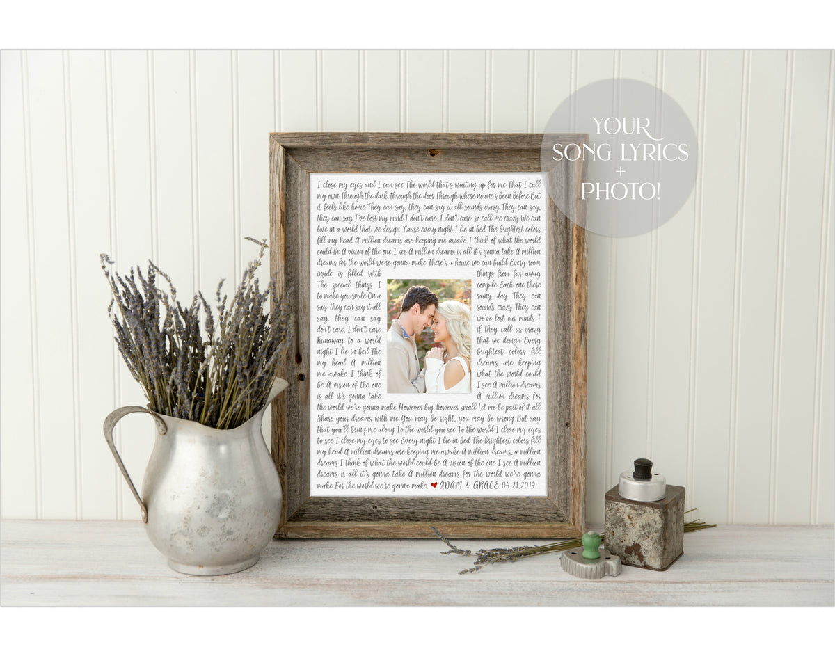 Custom Framed Song Lyrics & Photo Print | The Perfect Valentine's Gift ...